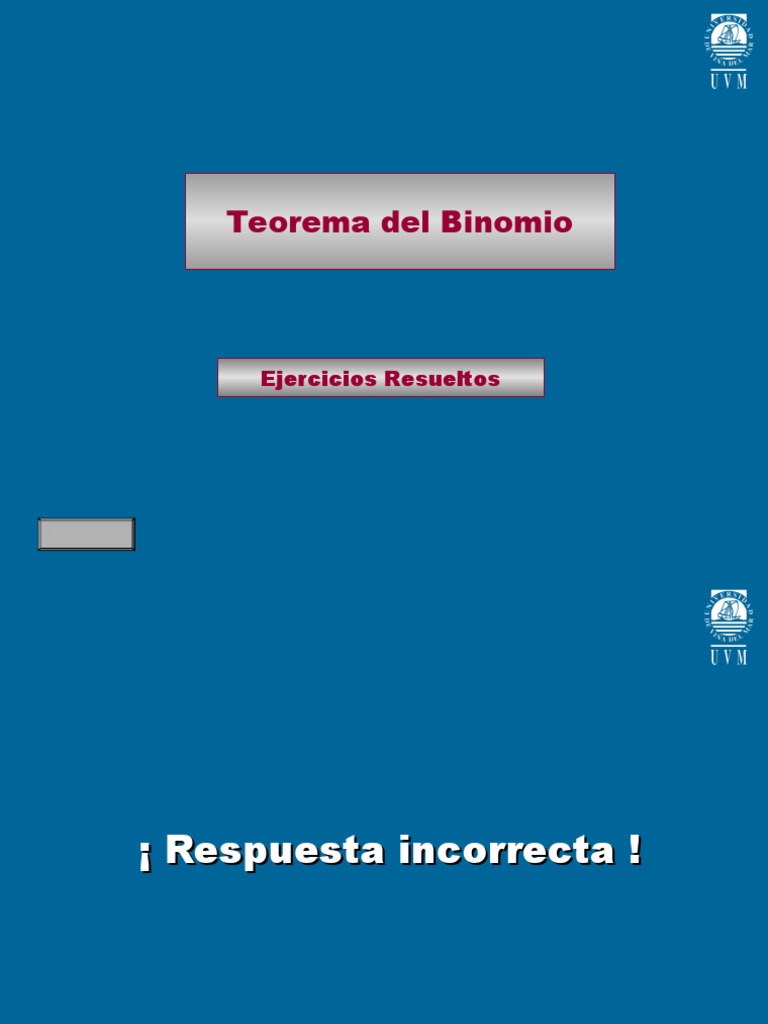 Ejercicios Resueltos del Teorema del Binomio | PDF