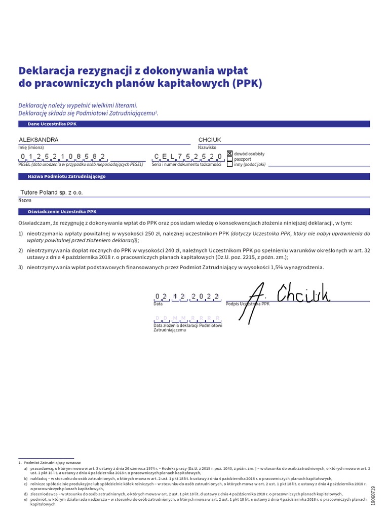 1906 PPK Rezygnacja Z Wplat-3 | PDF