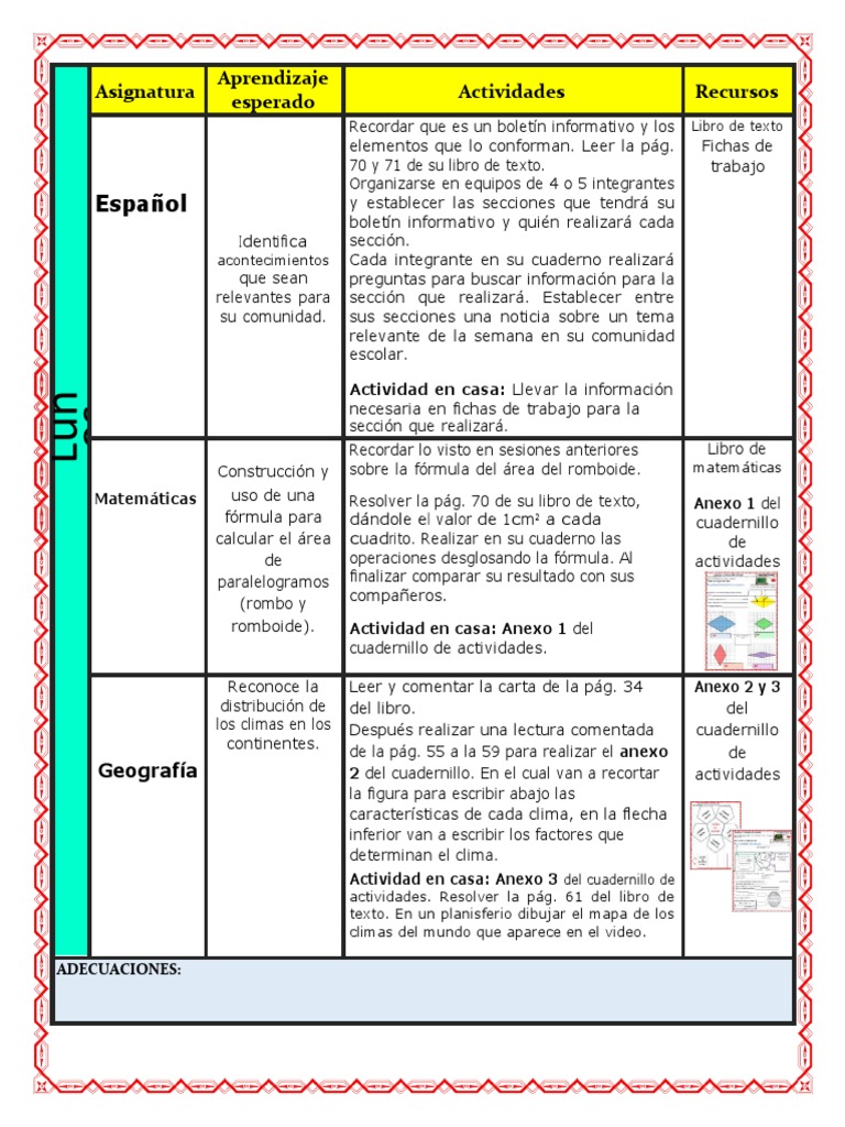 5° S16 Planeación Profa Kempis-2-6 | PDF