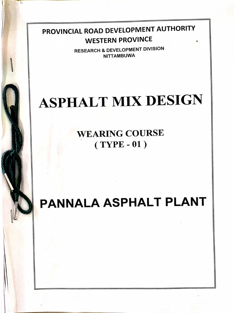 Asphalt Mix Design For Wearing | PDF
