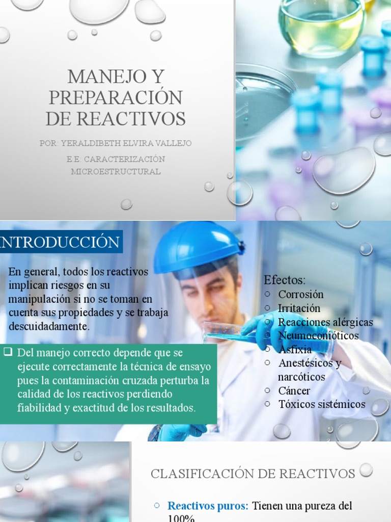 Manejo y Preparación de Reactivos Químicos | PDF | Reactivo | Química
