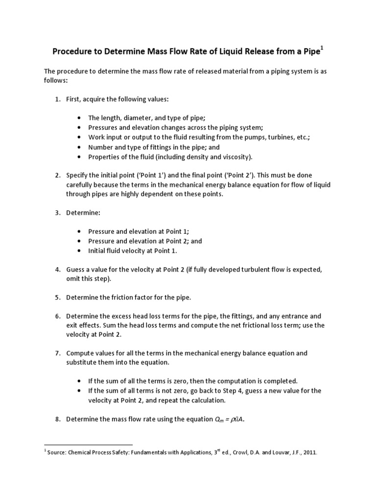 Mass Flow Rate Calculation Guide | PDF | Teaching Methods & Materials ...