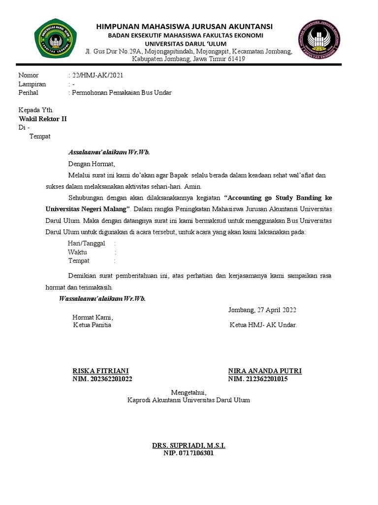 Surat Study Banding | PDF