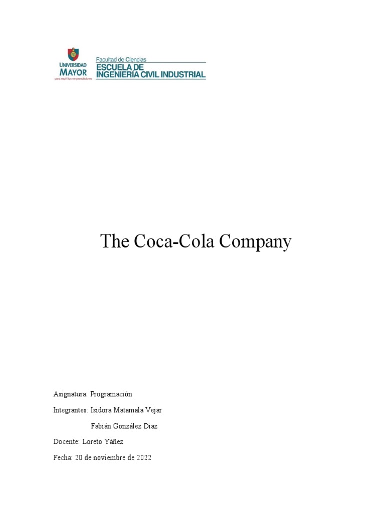 The Coca Cola Company | PDF | Lenguaje de programación | Algoritmos
