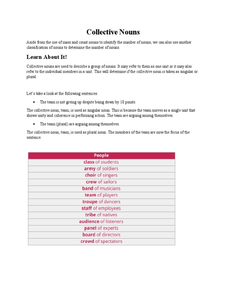 Collective Nouns | PDF