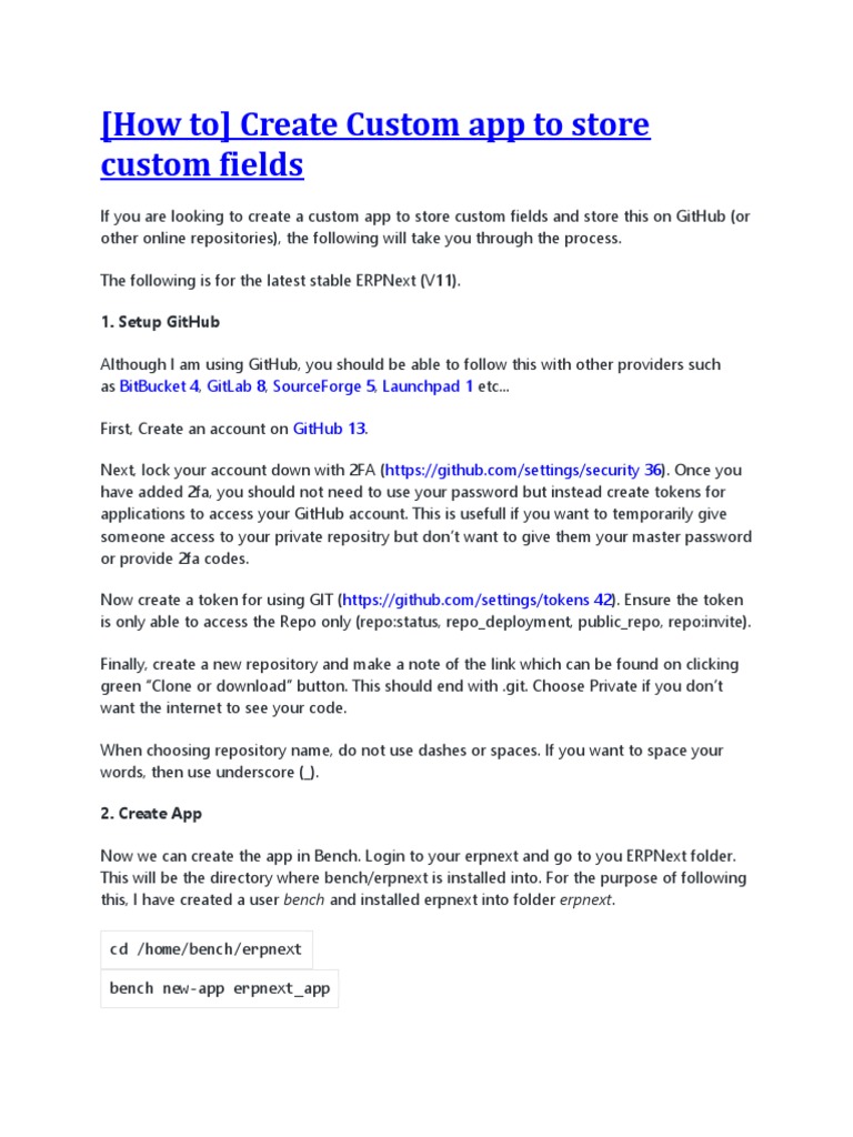 ERPNext Custom App Guide | PDF | Utility Software | Software