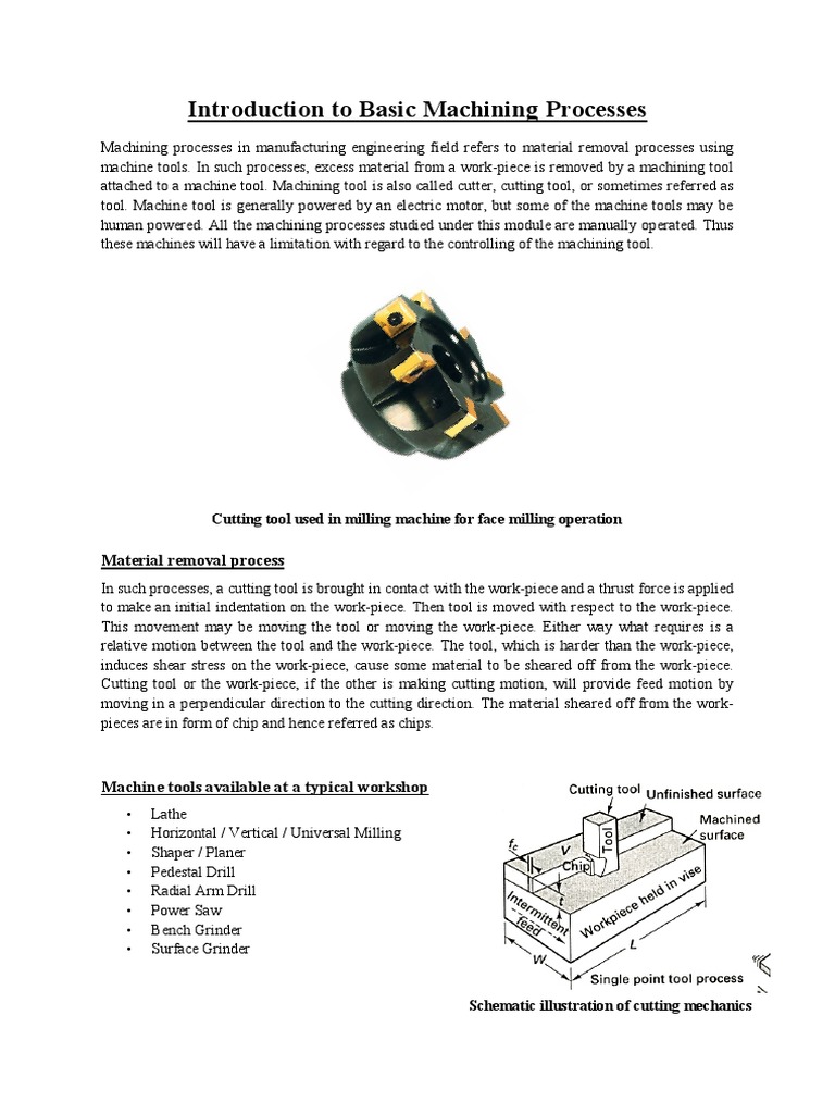 7 Introduction To Basic Machining Processes | PDF | Machining | Drill
