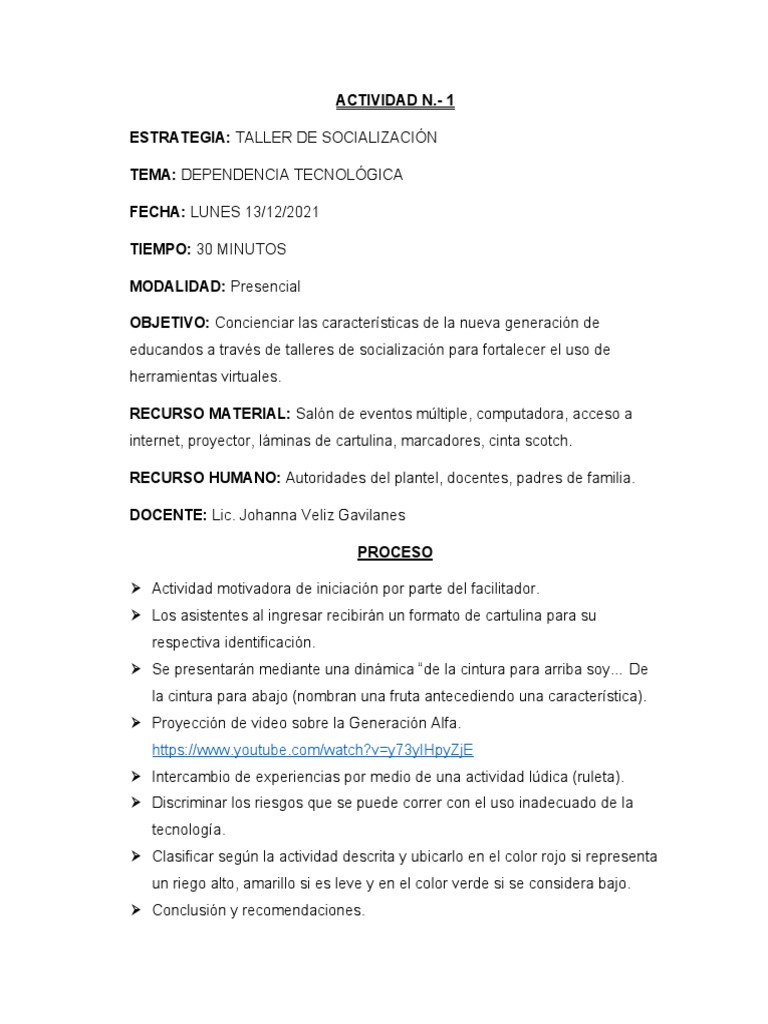 Modelo de Taller 1 | PDF