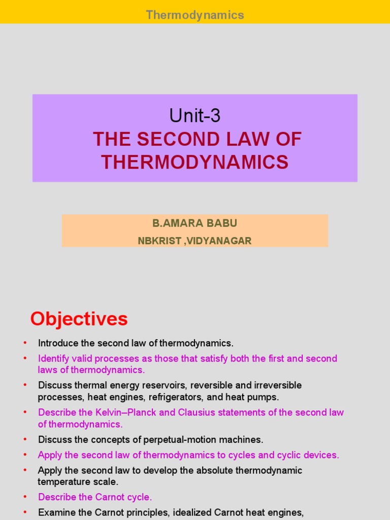 SECOND LAW of Thermodynamics | PDF