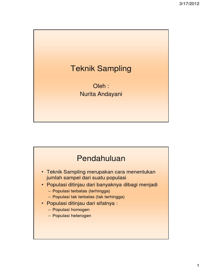 Teknik Sampling: Panduan Lengkap dan Praktis | PDF | Sains & Matematika