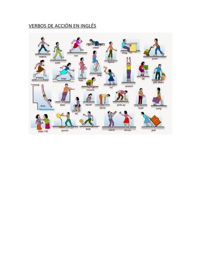 Verbos de Acción en Inglés para Niños | PDF