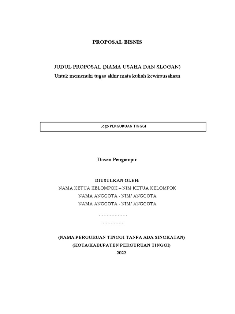 Rencana Usaha Event Organizer 2022 | PDF