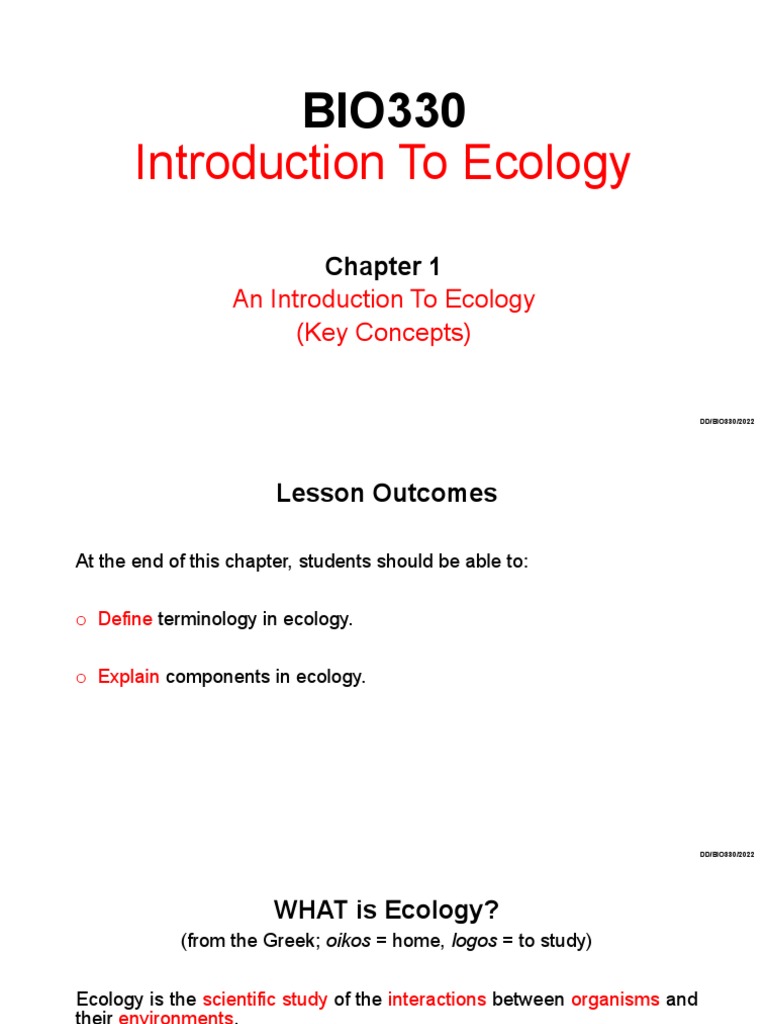 Chapter 1 - Introduction To Ecology | PDF | Ecology | Ecosystem