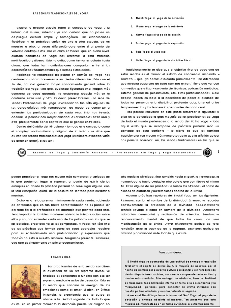 Sendas Tradicionales Del Yoga 2022 | PDF | Yoga | Mente