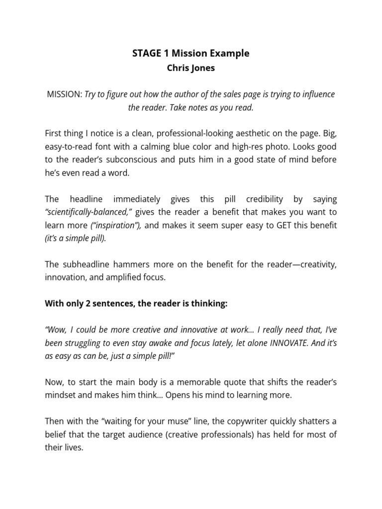 HU STAGE 1 Mission Example | PDF | Cognitive Science | Cognition