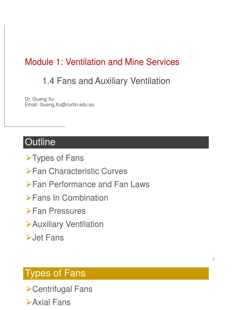 Mine Ventilation: Fans & Performance | PDF | Machines | Civil Engineering