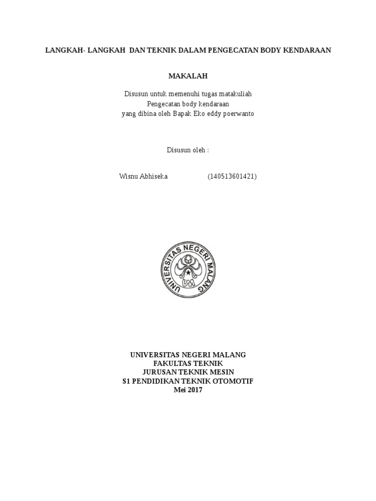 Makalah Pengecatan Body Kendaraan | PDF