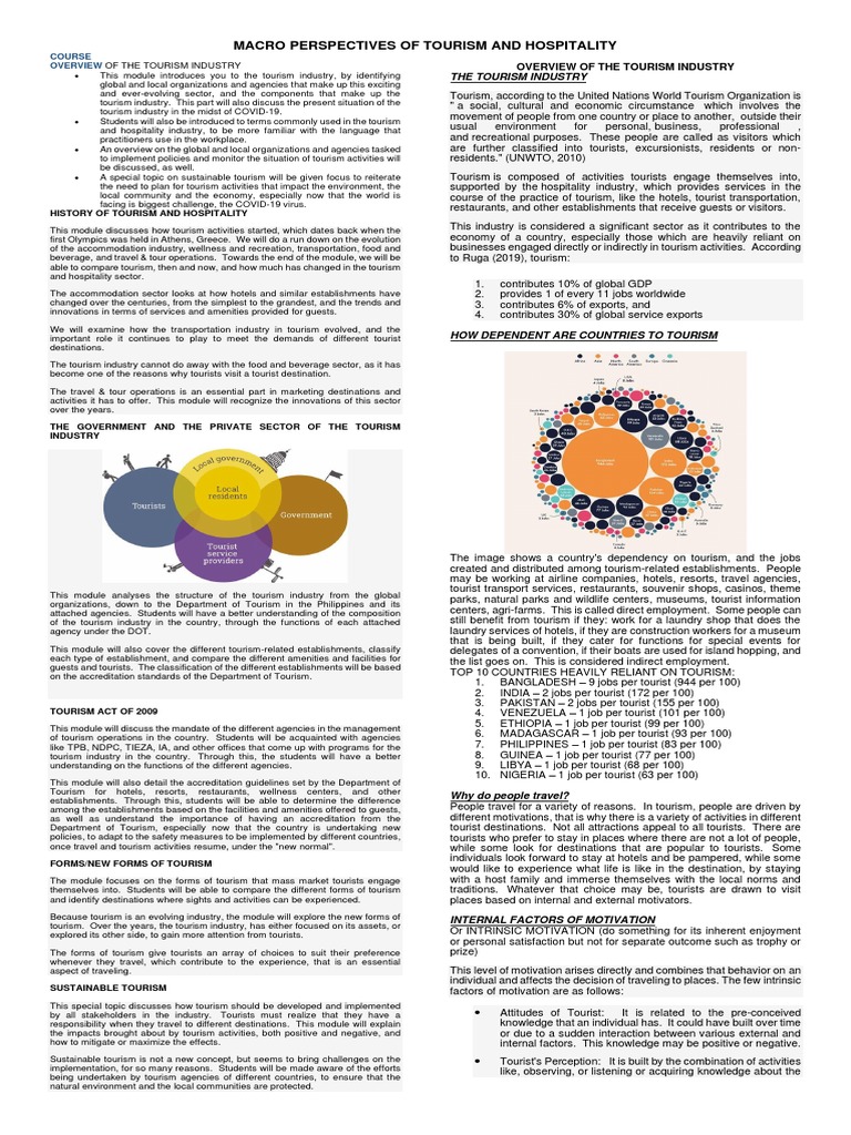 Module 2&3 | PDF | Tourism | Hotel