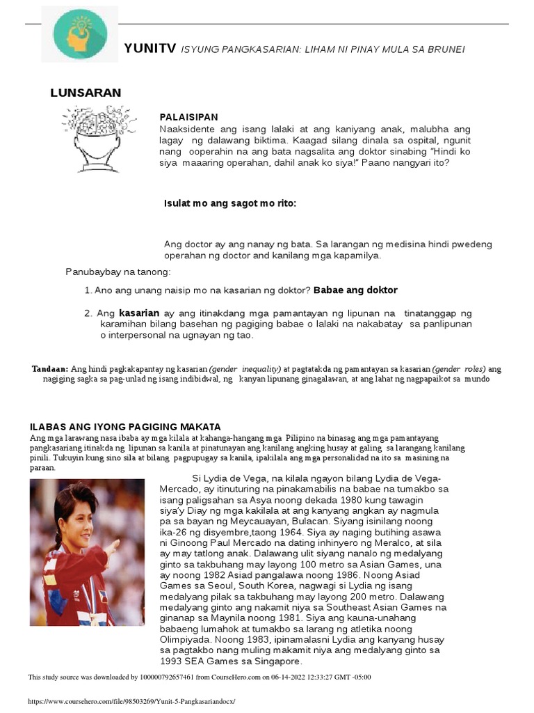 Yunit 5 Pangkasarian | PDF