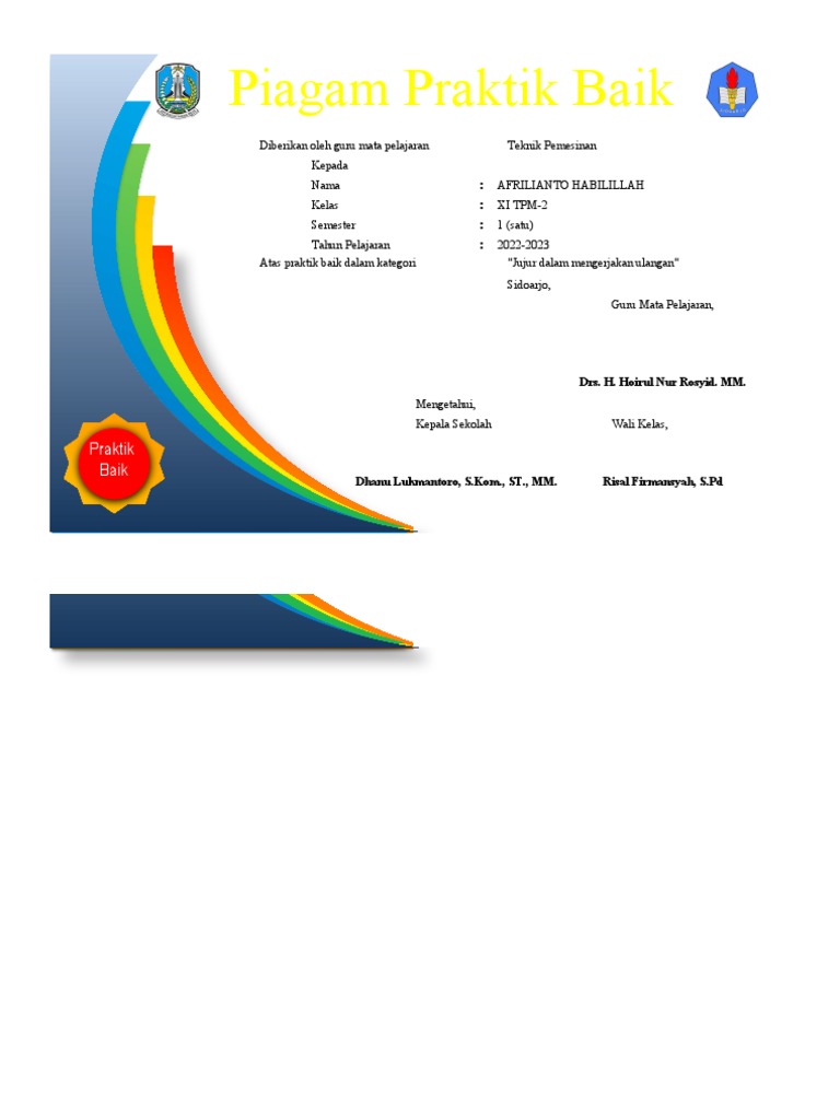 Nilai Mapel Konsentrasi Keahlian Pemesinan Kelas Xi Tpm-2 | PDF