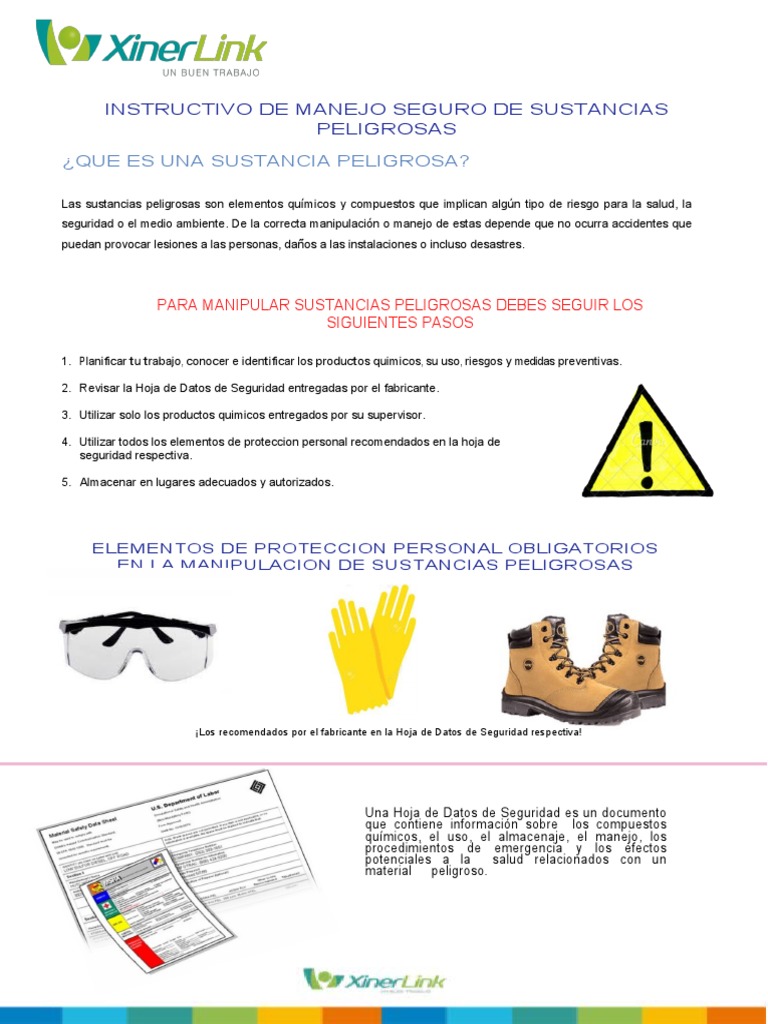 Instructivo de Manejo Seguro de Sustancias Peligrosas Krisna Vasquez | PDF