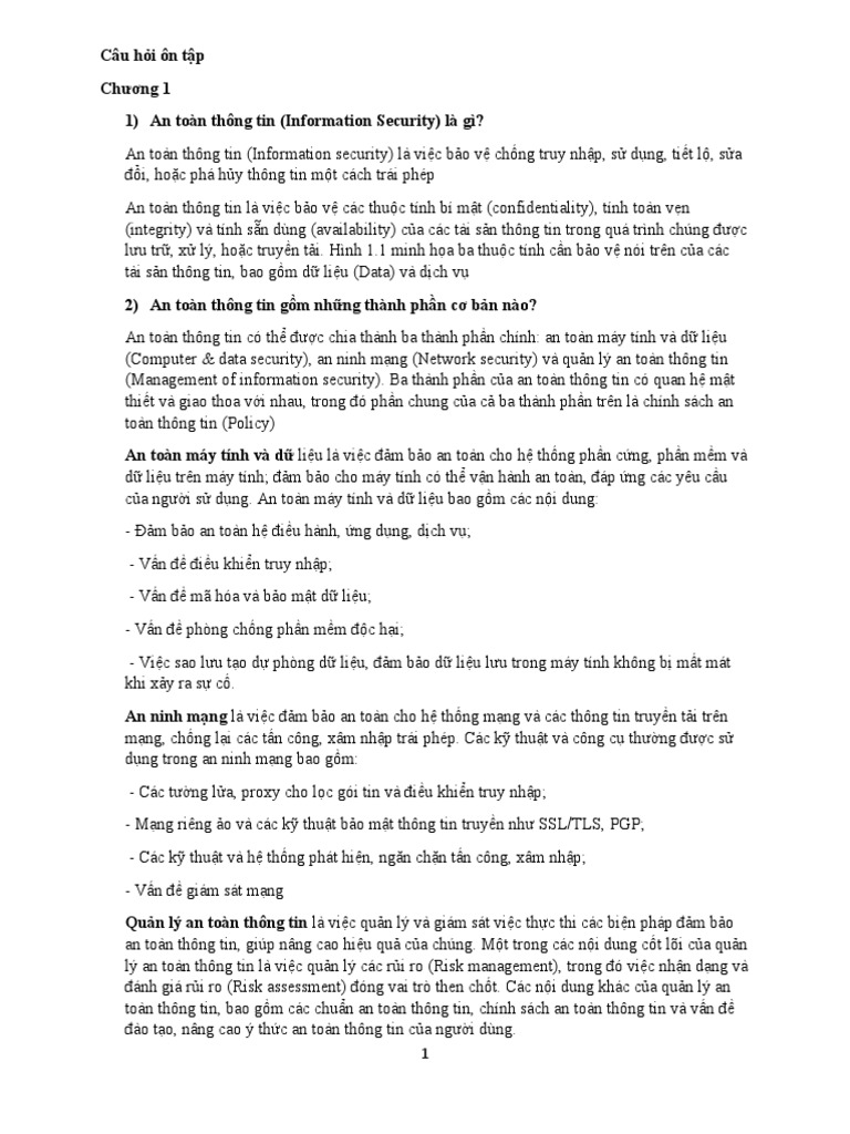 Câu hỏi ôn tập | PDF