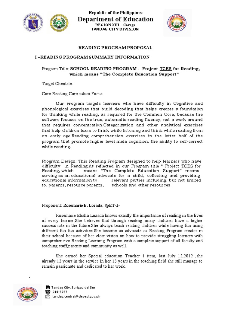 Training-Proposal-On-Reading Program With New Template | PDF ...