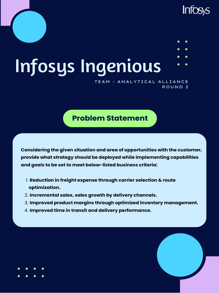 Analytical Alliance - Infosys Ingenious | PDF | Cargo | Inventory