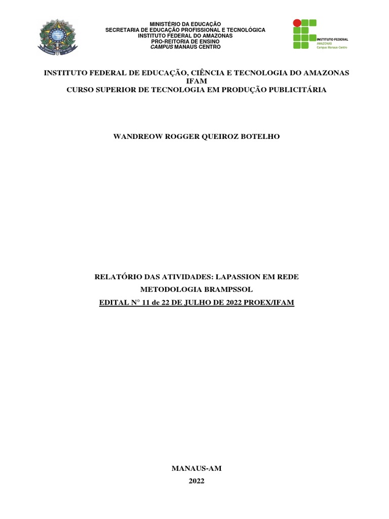 Relatório - Lapassion em Rede Metodologia Brampssol | Download grátis PDF | Science ...