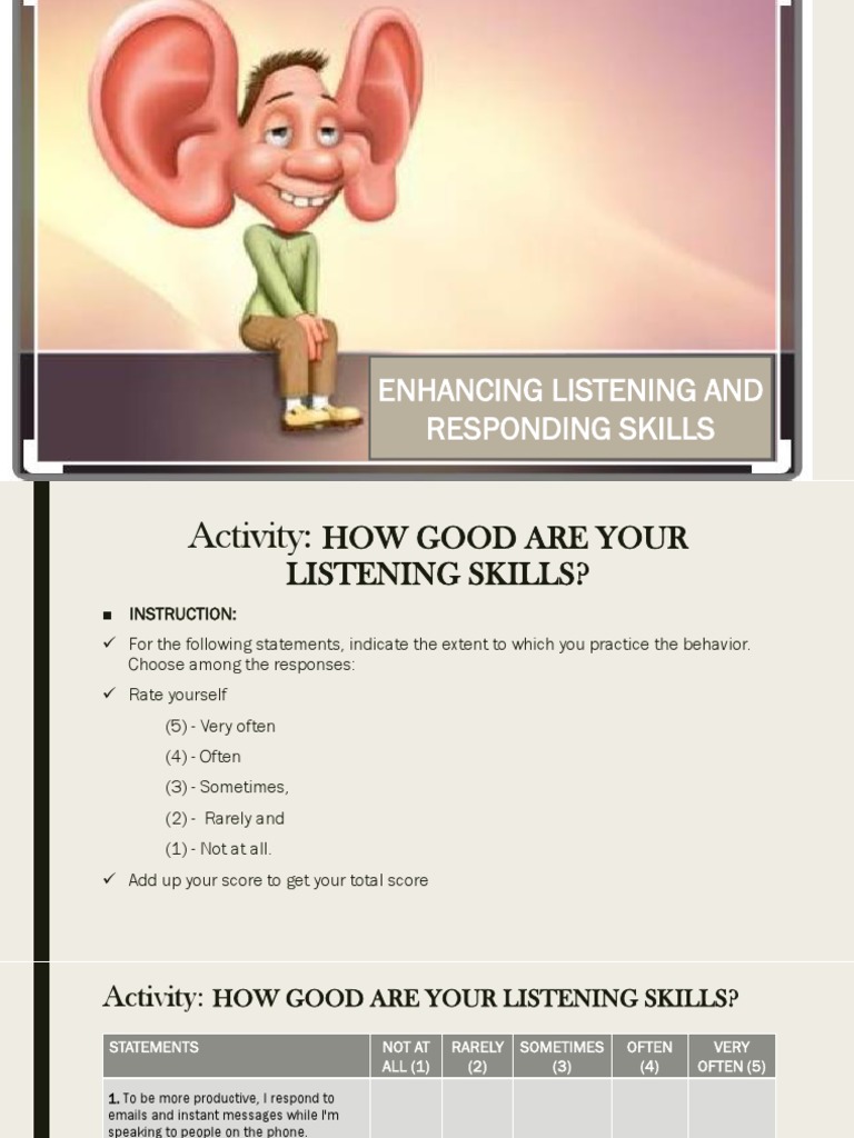 G2 Session 7 Enhancing Listening and Responding Skill | PDF | Attention ...