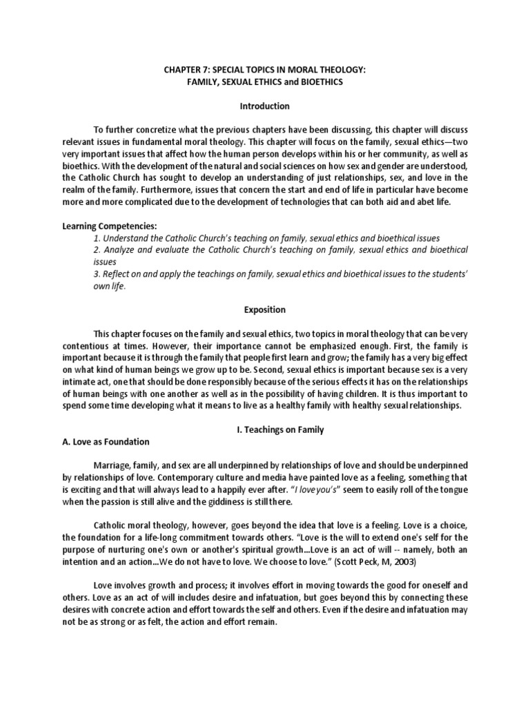 ReEd 3 Chapter 7 Notes | PDF | Love | Marriage