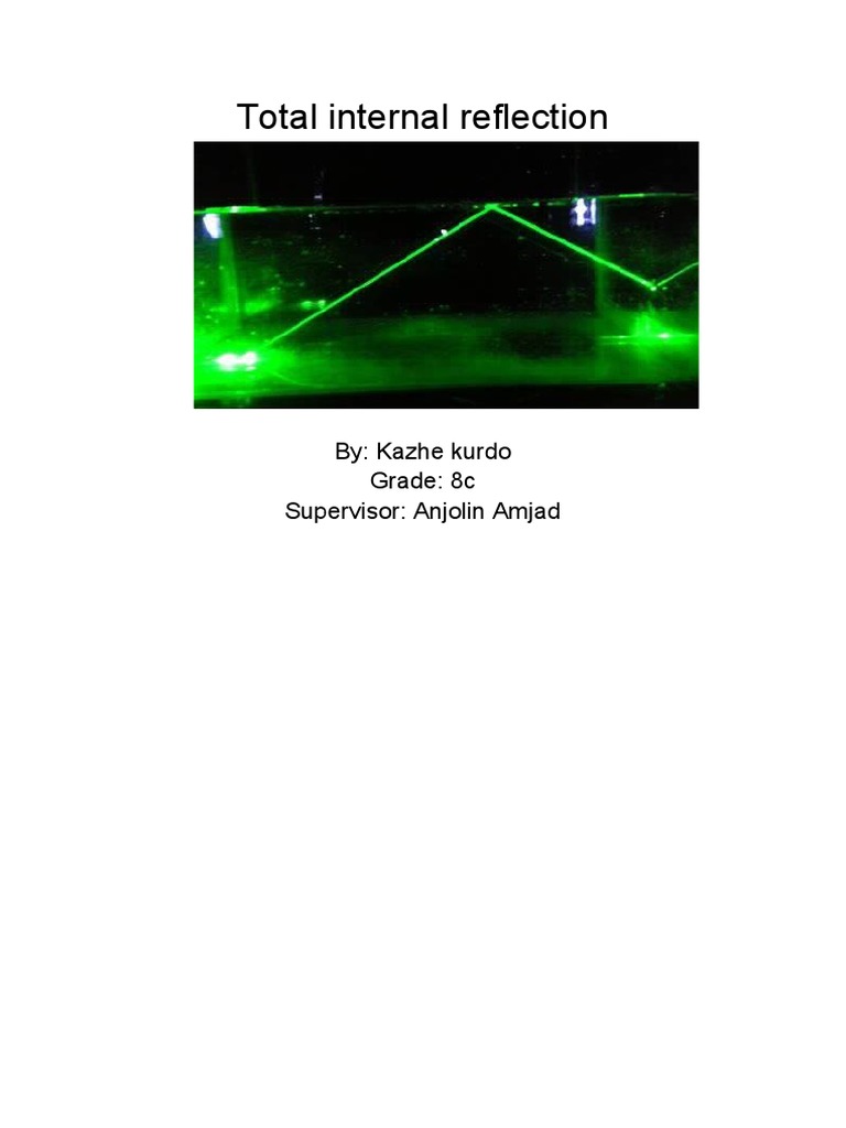 Physics Report Total Internal Reflection - Edited | PDF | Refraction | Reflection (Physics)