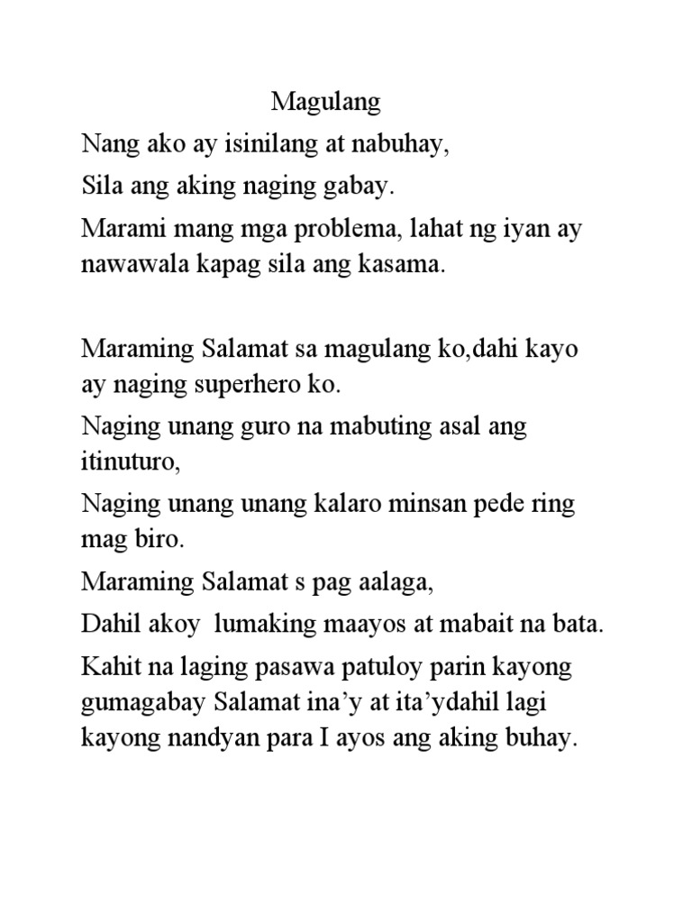 Magulang Ko | PDF