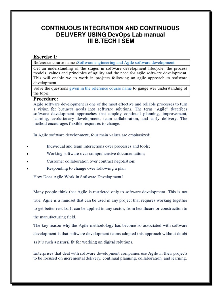 Devops Lab Manual Pdf Agile Software Development Software Development Process 1279