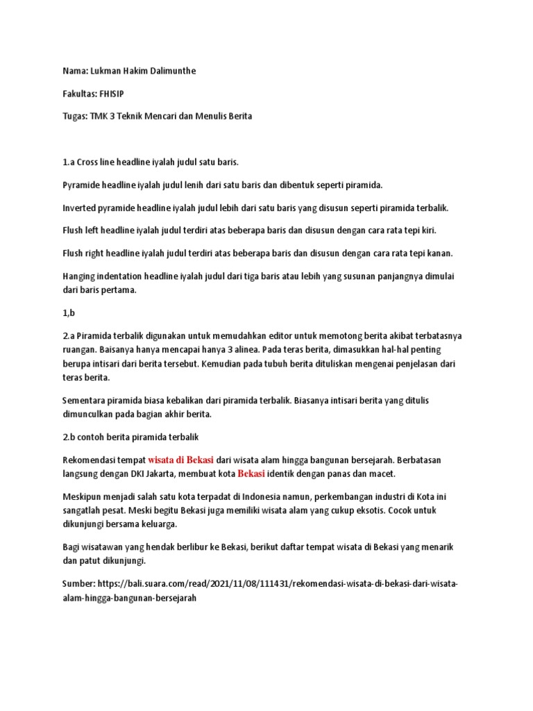 TMK 3 Teknik Menulis Berita | PDF | Seni