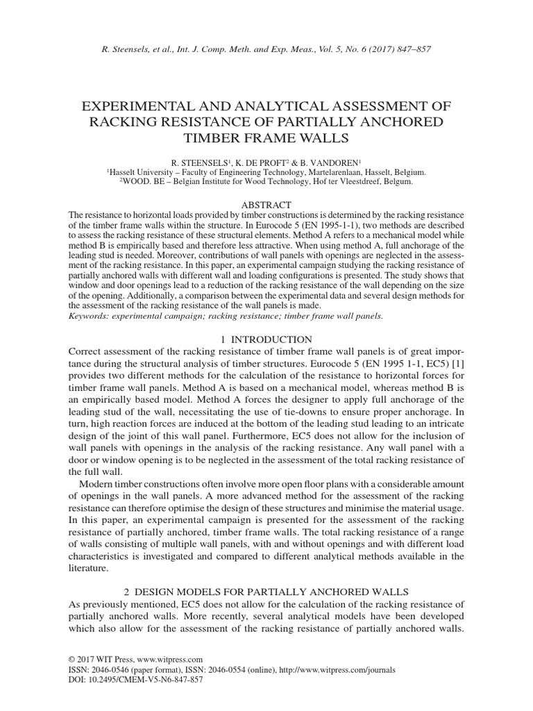 4 - Experimental and Analytical Assessment of Racking Resistance of ...