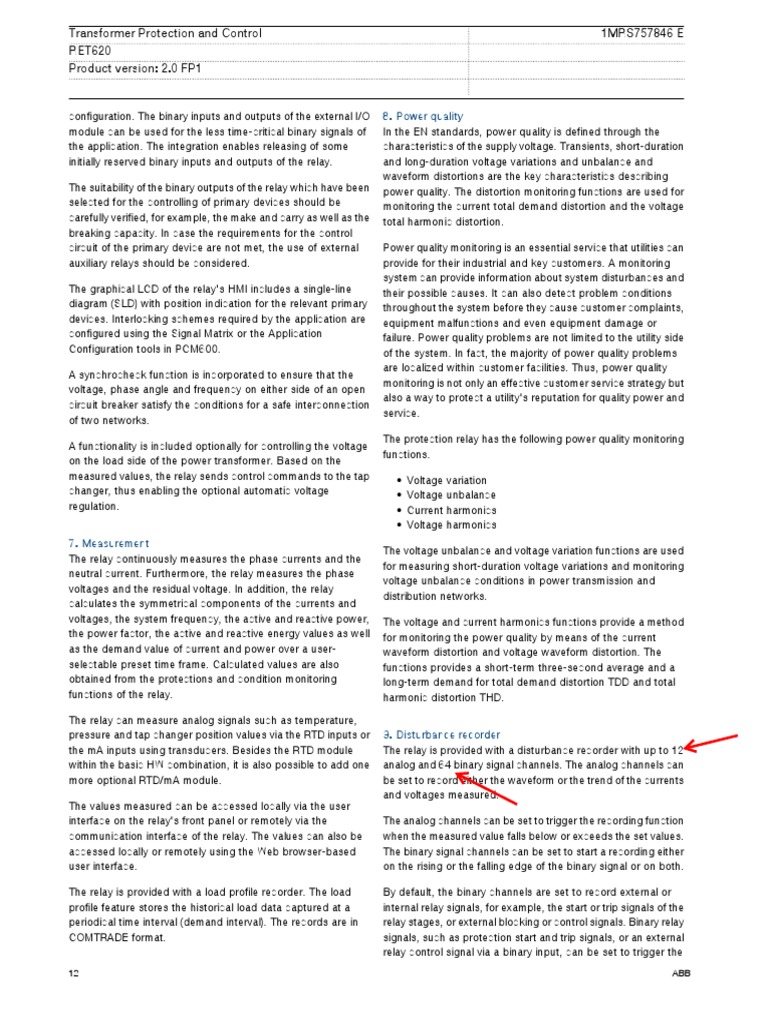 3) Ret620 DR | PDF | Relay | Distortion