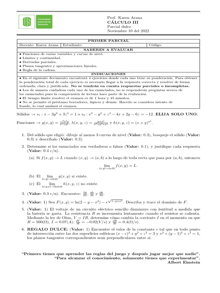 Kdaranar Parcial I C3 J4 | PDF | Prueba (evaluación) | Electricidad