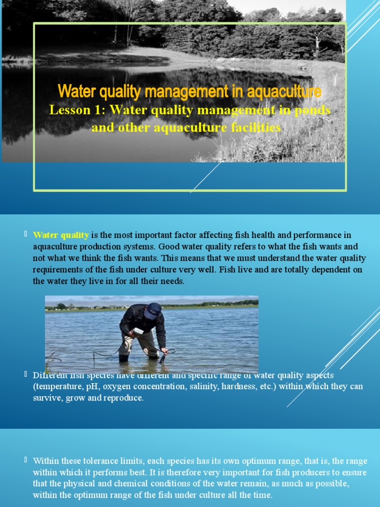 Aquaculture Water Quality Management In Aquaculture Pdf Water Ph