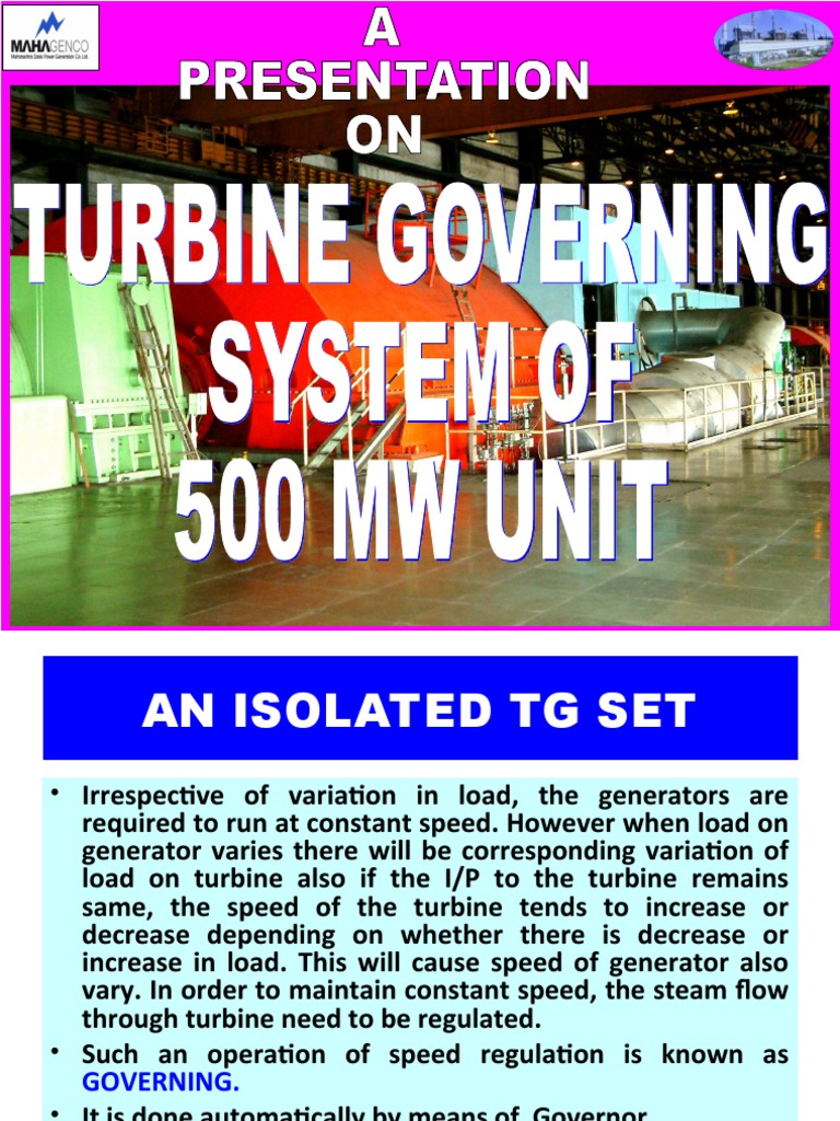 Turbine Governing System | PDF | Electric Generator | Frequency