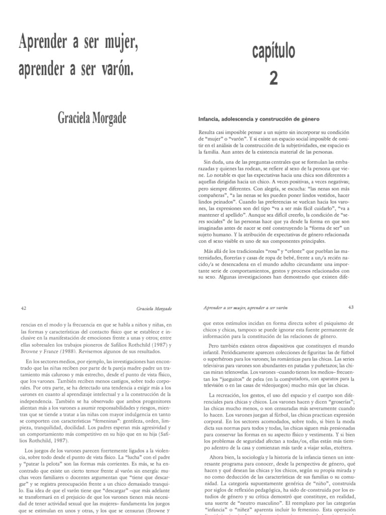 Aprender A Ser Mujer Aprender A Ser Varon-Graciela Morgado | PDF | Género | Estudios de género