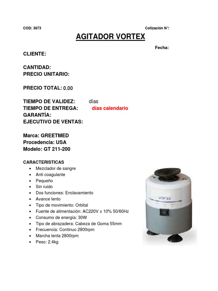 Agitador Vortex - GT 211-200 - Greetmed - 3673 | PDF | Negocios | Informática