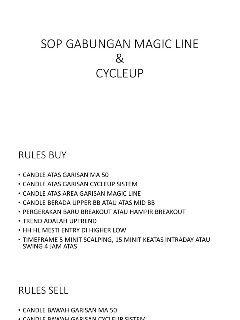 Sop Gabungan Magic Cycleup Ma | PDF