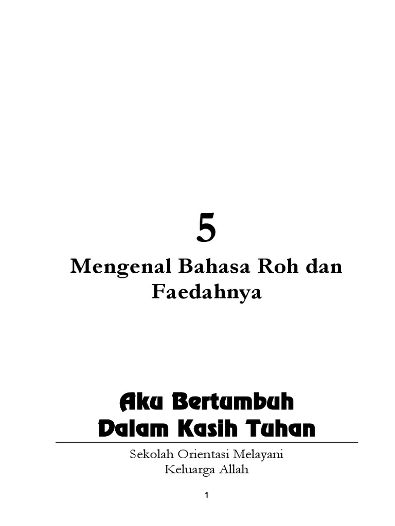 3.05. Mengenal Bahasa Roh Dan Faedahnya | PDF