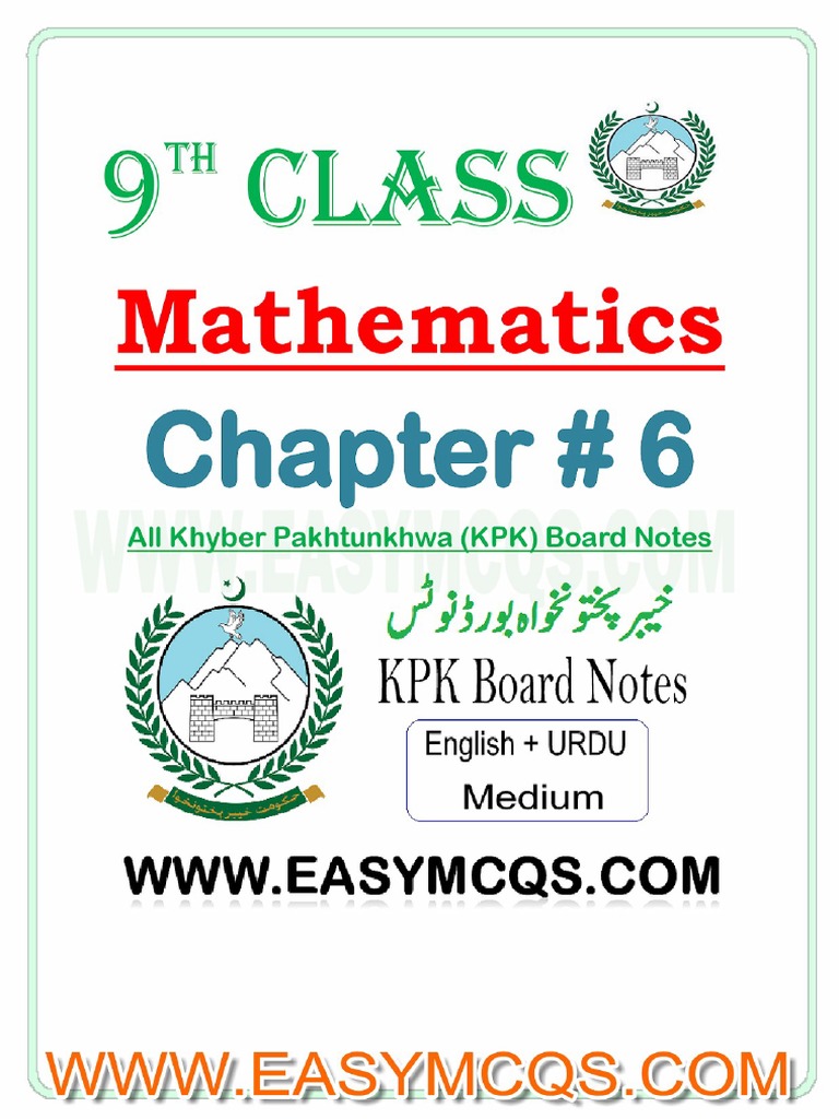 9th Mathematics CH 6 Notes KPK Board | PDF