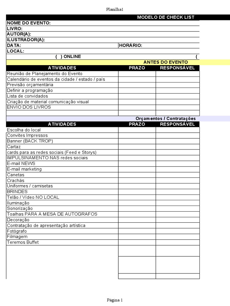 Modelo Check List | PDF | Bufê