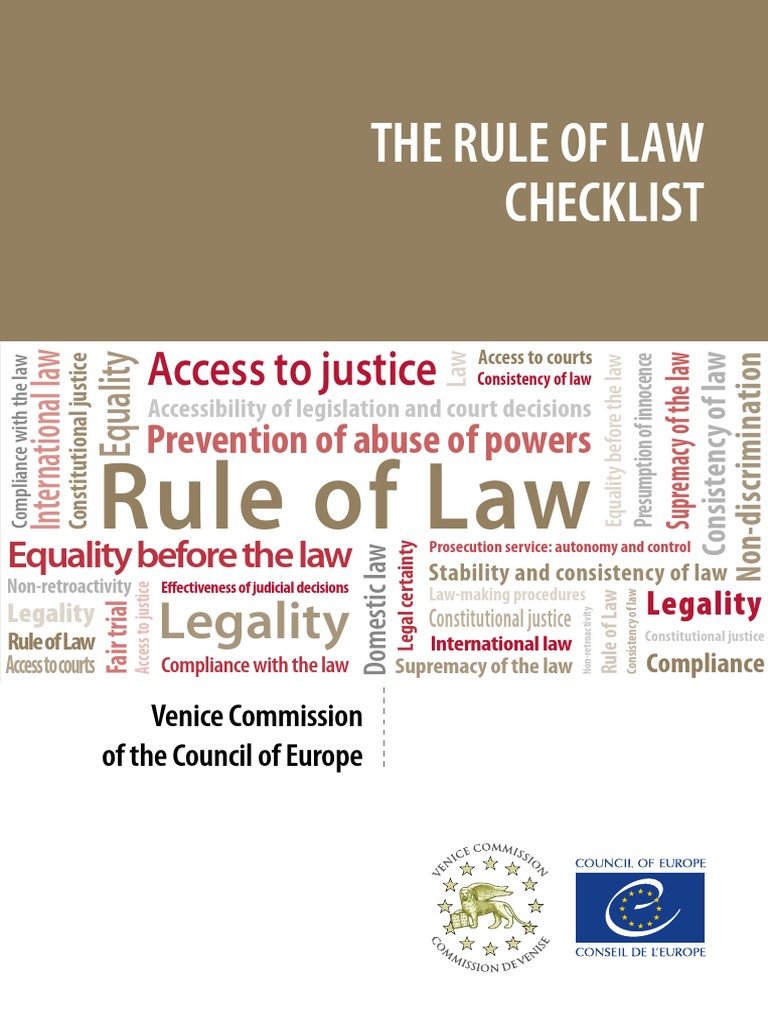 Venice Commission Rule of Law Checklist | PDF | Rule Of Law | European ...