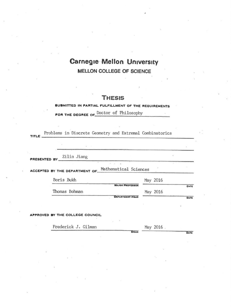 Problems in Discrete Geometry and Extremal Combinatorics | PDF | Vertex ...