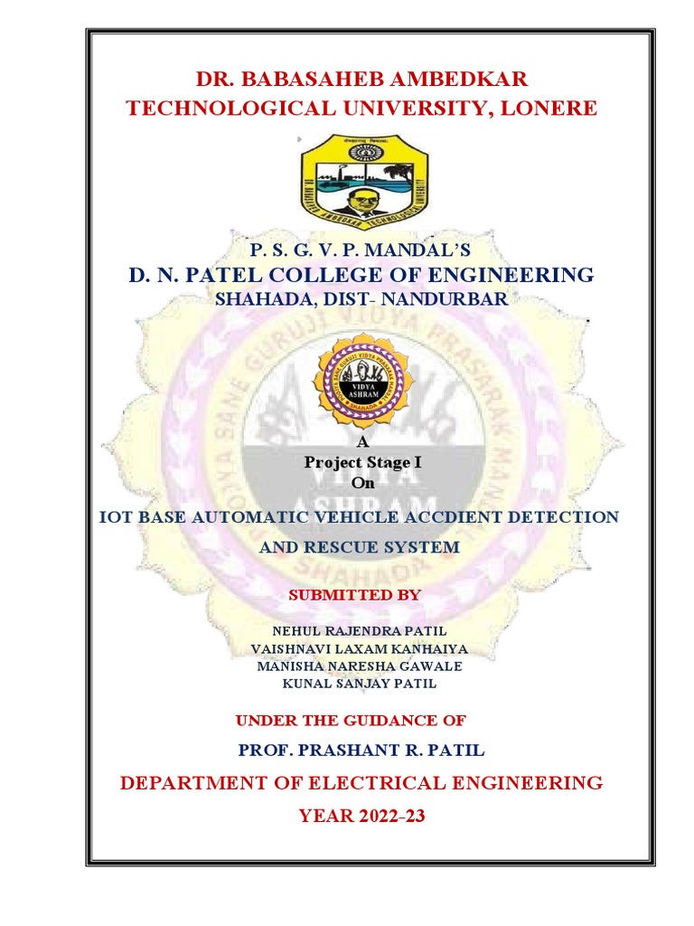 Iot Base Automatic Vehicle Accdient Detection and Rescue System Stage 1 ...