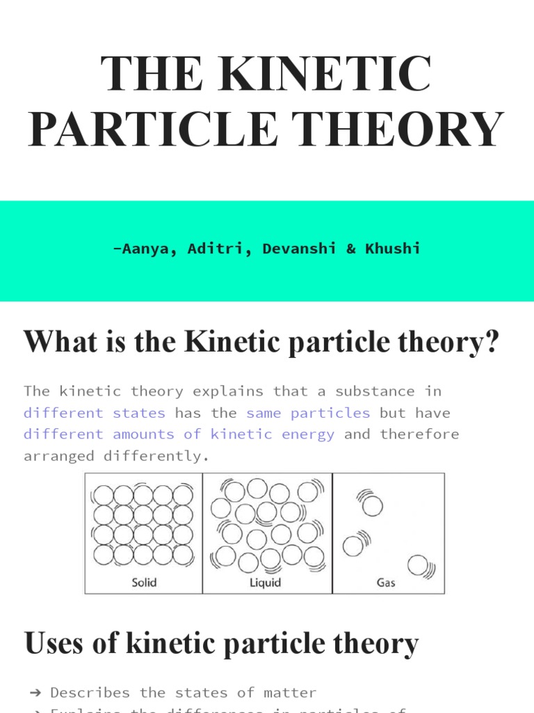 The Kinetic Particle Theory | PDF